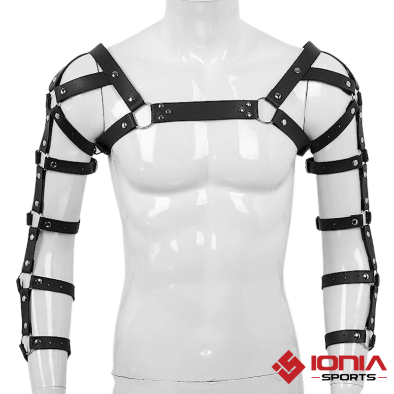 Black Leather Harness Belt - Ionia Sports