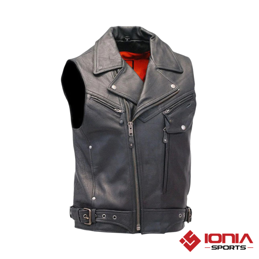 Custom Leather Motorcycle Vest - Ionia Sports